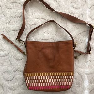 Fossil | Bags | Fossil Maya Hobo Cognac Leathertan Pink Multi | Poshmark